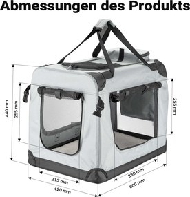 Přepravní box fudajo – 60 × 42 × 44 cm, šedá (63350)