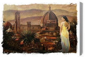 Obraz Žena Na Pozadí Florentské Katedrály Nedostatek Nedostatek Plátno Canvas 120x80