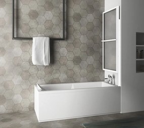 Polysan Polysan, KAGERA vanová zástěna s pneumatickým zdvihem, š.710mm, bílá matná, čiré sklo, 30336W