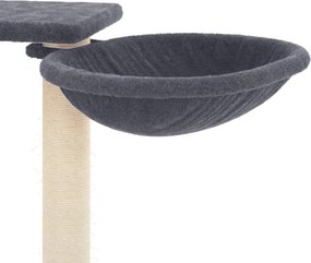Škrabadlo pro kočky se škrabacími sloupky tmavě šedé 82 cm 171761