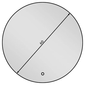 Eltap Zrcadlo Orandiu A s LED osvětlením ⌀60 cm, bílé