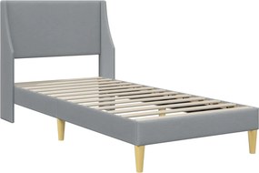 Rám postele s matrací s čelo Světle šedá 80x 200 cm Polyester 3414704