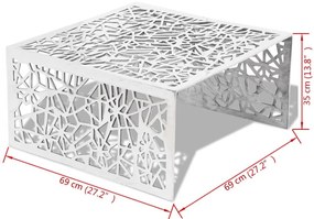 vidaXL Hliníkový konferenční stolek stříbrný s geometrickým prolamováním