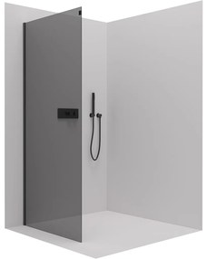 Cerano Santoro, sprchová zástěna 70x195 cm, 6mm šedé sklo, černý profil, CER-CER-424996