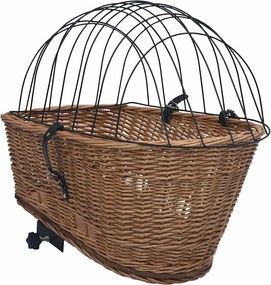 Koš na zadní kolo s krytem 55 x 31 x 36 cm přírodní vrba 170903