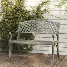 Zahradní lavice 102 cm litý hliník zelená 317745