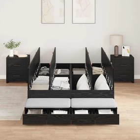 Rám postele s úložným prostorem se zásuvkou Černý dub 120 cm 3335630