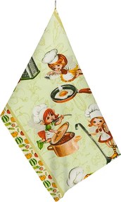 Bellatex Kuchyňská utěrka 1 ks Zelená,Oranžová 50x70 cm