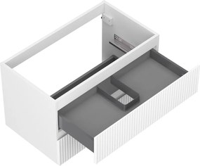 Mexen Rivel, koupelnová skříňka 80 cm, 2 zásuvky, drážkovaná, bílá matná, 91A20-08047-2-BFF01