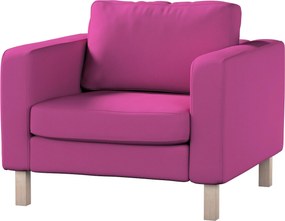Potah na křeslo IKEA Karlstad, krátký barva růžová látka pletený vzor