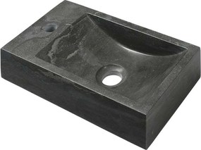 Sapho Blok - Umývátko 40x22 cm, otvor pro baterii vlevo, bez přepadu, antracit 2401-38