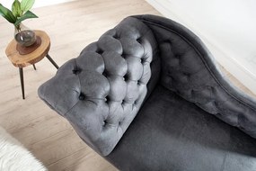 Recamiere Chesterfield šedý starožitný vzhled / 37475