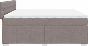 Box spring postel s matrací taupe 200x200 cm textil 3287186