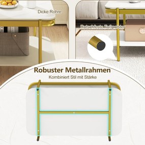 Costway Obdélníkový konferenční stolek Moderní pohovka Accent Table White