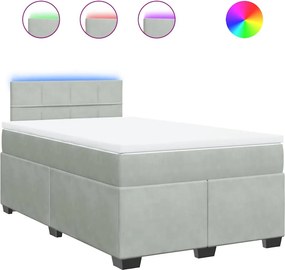 Box spring postel s matrací světle šedá 120x190 cm samet 3288558