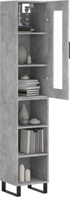 vidaXL Skříň highboard 34,5 x 34 x 180 cm kompozitní dřevo [3199389] Barva: Betonová šedá