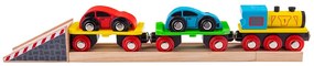 Bigjigs Rail Nákladní vlak s auty a kolejemi