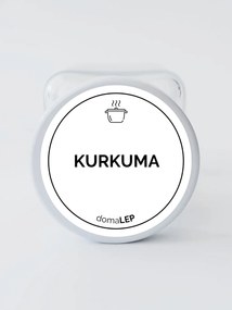 Samolepka na kořenky KURKUMA bílá 5 cm tučné písmo