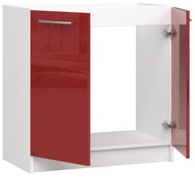 Kuchyňská skříňka pod dřez Olivie S 80 cm bílo-červená