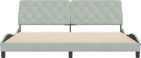 Rám postele bez matrace světle šedý 200 x 200 cm samet 3207941