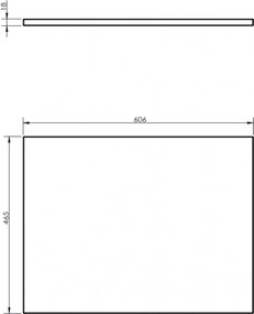 Mexen Uni, pracovní deska 60 cm, bílá matná, 91AXX-0604-464-18-01