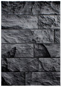 Ayyildiz, Kusový koberec Parma 9250 black, 80x300, šedá, chodba / předsíň