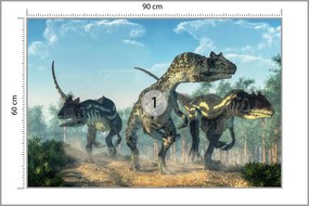 Fototapeta Tři Dinosauři V Lese Samolepící tapety 254x184