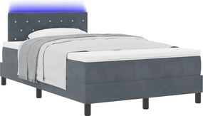 Postel s boxspringem s matrací Tmavě šedá 120 x 190 cm samet 3339093