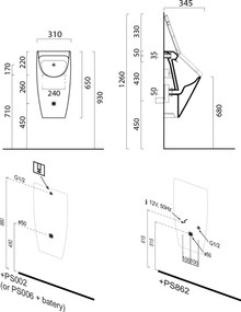 GSI, SAND pisoár s otvory pro víko, bílá ExtraGlaze, 909811