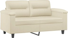 2místná pohovka s polštáři krémová 120 cm umělá kůže 3200984