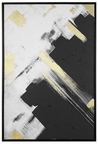 Zarámovaný obraz na plátně 93 x 63 cm černobílý SORA Beliani