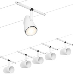 Paulmann 94467 CorDuo Cup Basic, bílý lankový systém, 5x max 10W LED 12V, 500cm