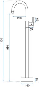 Rea Ortis - Volně stojící umyvadlová baterie, Zlatá, REA-B4890