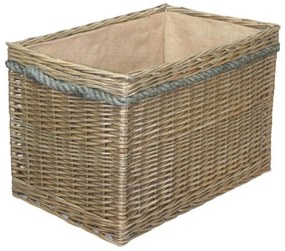 Willow Direct Proutěný koš na dřevo antique velký - lano - juta 58x38x40 cm