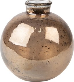 Skleněná hnědá kulatá foukaná váza Sandy - Ø 10*10 cm