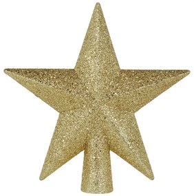 X-MAS Špice na stromek hvězda třpytivá 20 cm - zlatá