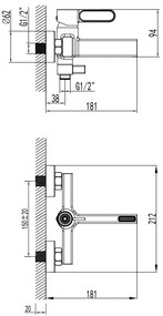 F-Design Zaffiro, vanová baterie bez sprchové sady, černá matná-růžové zlato, FD1-ZFR-1-25