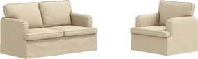 Set pohovek 2 ks Krémová textil 3407521