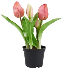 Butlers FLORISTA Tulipány "Real Touch" v květináči - sv. růžová