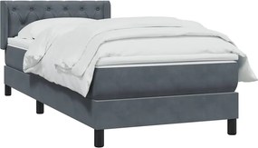 Box spring postel s matrací tmavě šedá 80x220 cm samet 3318388