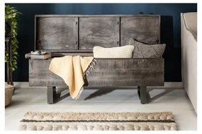 Massive home | Univerzální truhla FACTORY 115 CM šedá masiv mango
