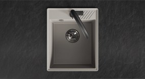 Laveo Hub, 1-komorový granitový dřez 394x485x204 mm, béžová, LAV-SPH_410Y