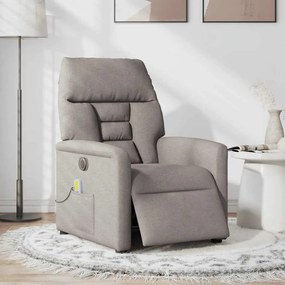 Elektrické masážní polohovací křeslo taupe textil 3303029
