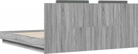 Rám postele s čelem šedý sonoma 200 x 200 cm kompozitní dřevo 3209896