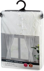 ZÁCLONA NA PÁSCE LARISA SADA 2KS 140X270 CM BÍLÁ