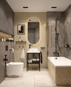 Deante Round příslušenství, nástěnný držák wc papíru, černá matná, ADR_N211