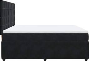 Box spring postel s matrací černá 200x200 cm samet 3292432