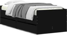 Rám postele se zásuvkami černý 100 x 200 cm 3207337