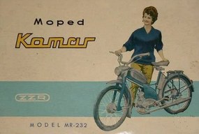 Plechová cedule Moped Komar Velikost: A5 (20 x 15 cm)