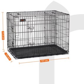 Přepravní klec pro zvířata Levino XL 107 cm černá